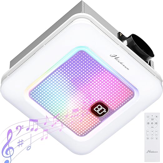 Bathroom Exhaust Fan with Bluetooth Speaker, 230 CFM 1.0 Sone Bathroom ...